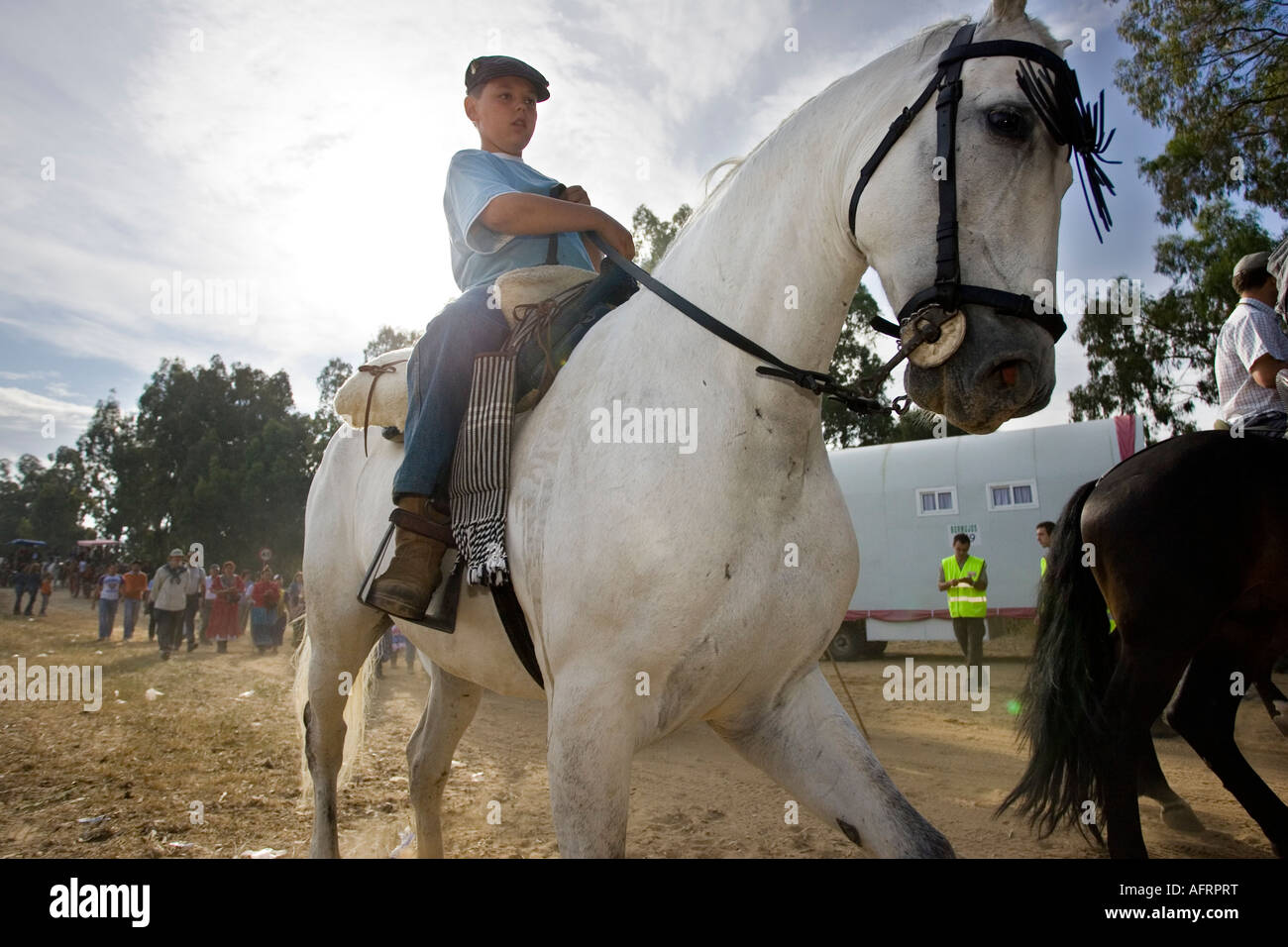Young riding pilgrim Stock Photo - Alamy