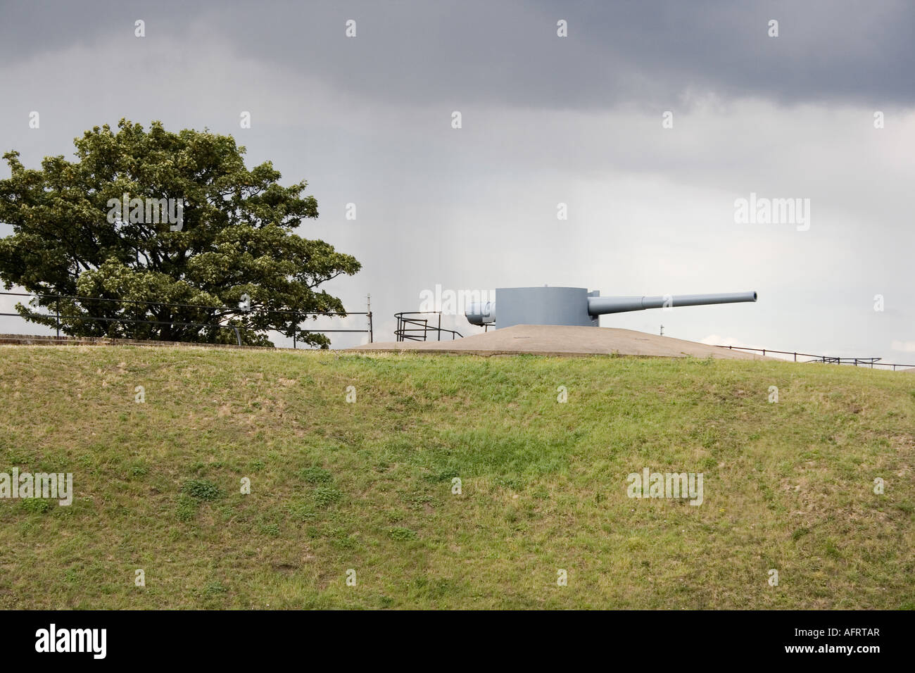 Gun emplacement at Tilbury Fort on the Thames estuary the second line ...