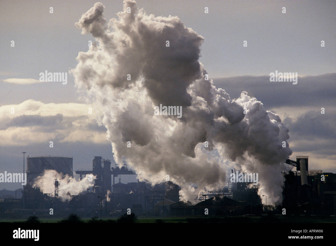Air pollution Monkton Coke Works, Hebburn, Tyne & Wear, 1989. The ...