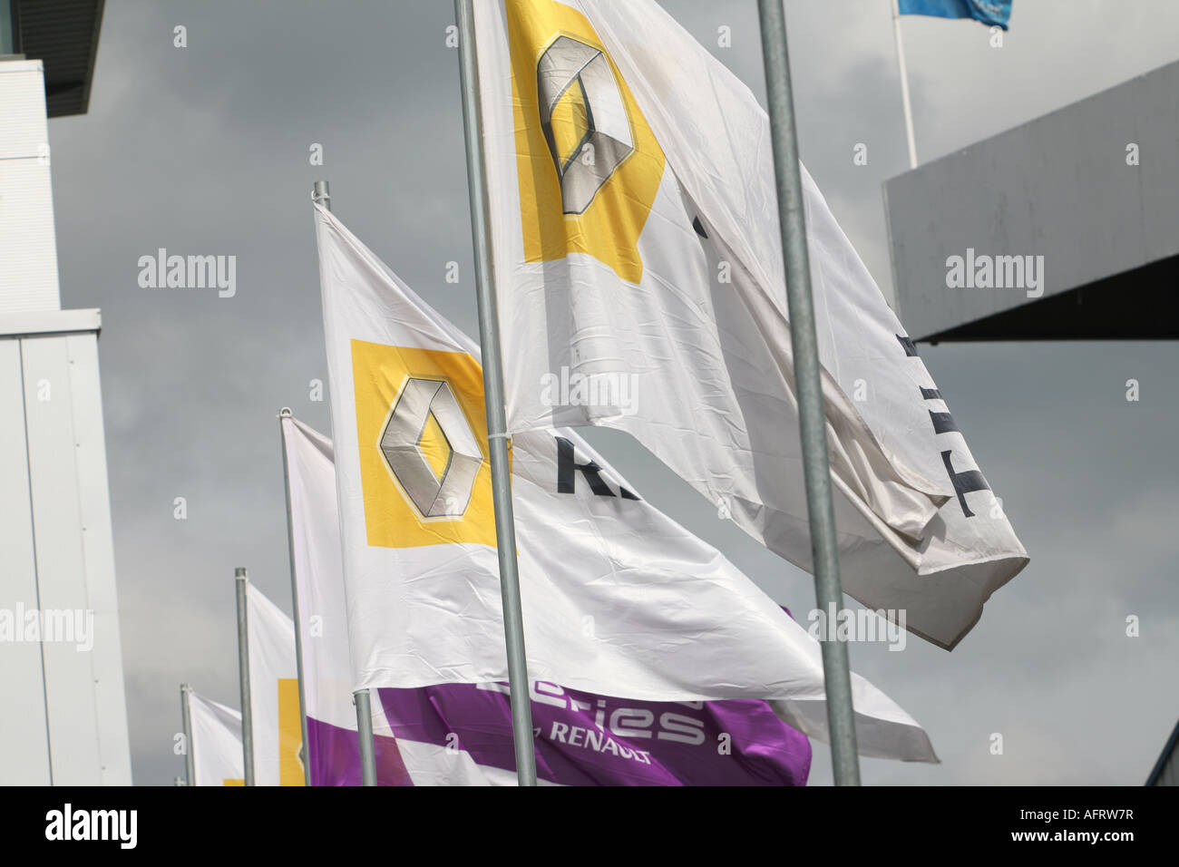 Flags, Renault World Series Castle Donnington Stock Photo - Alamy
