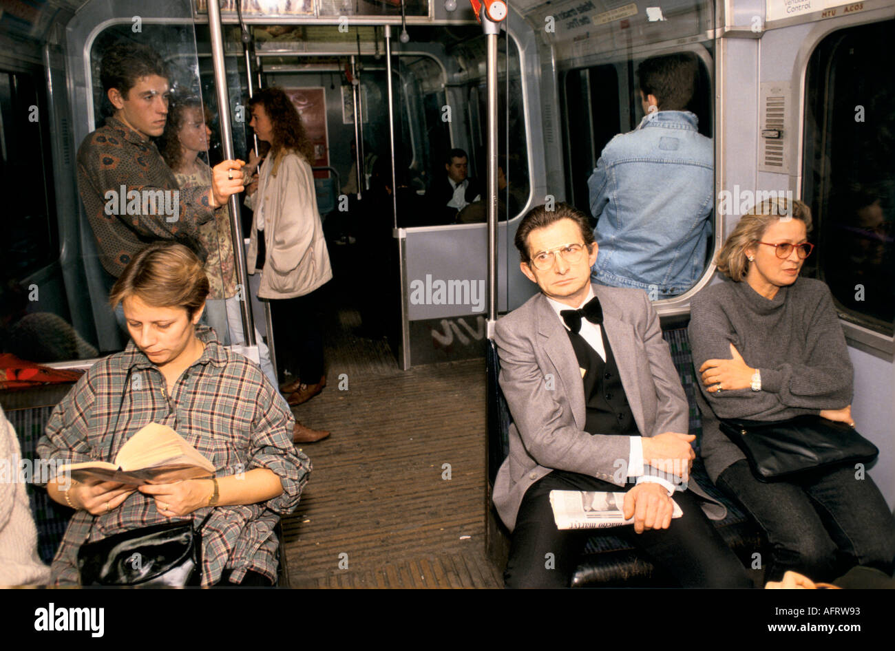 Train commuters 1990s hi-res stock photography and images - Alamy
