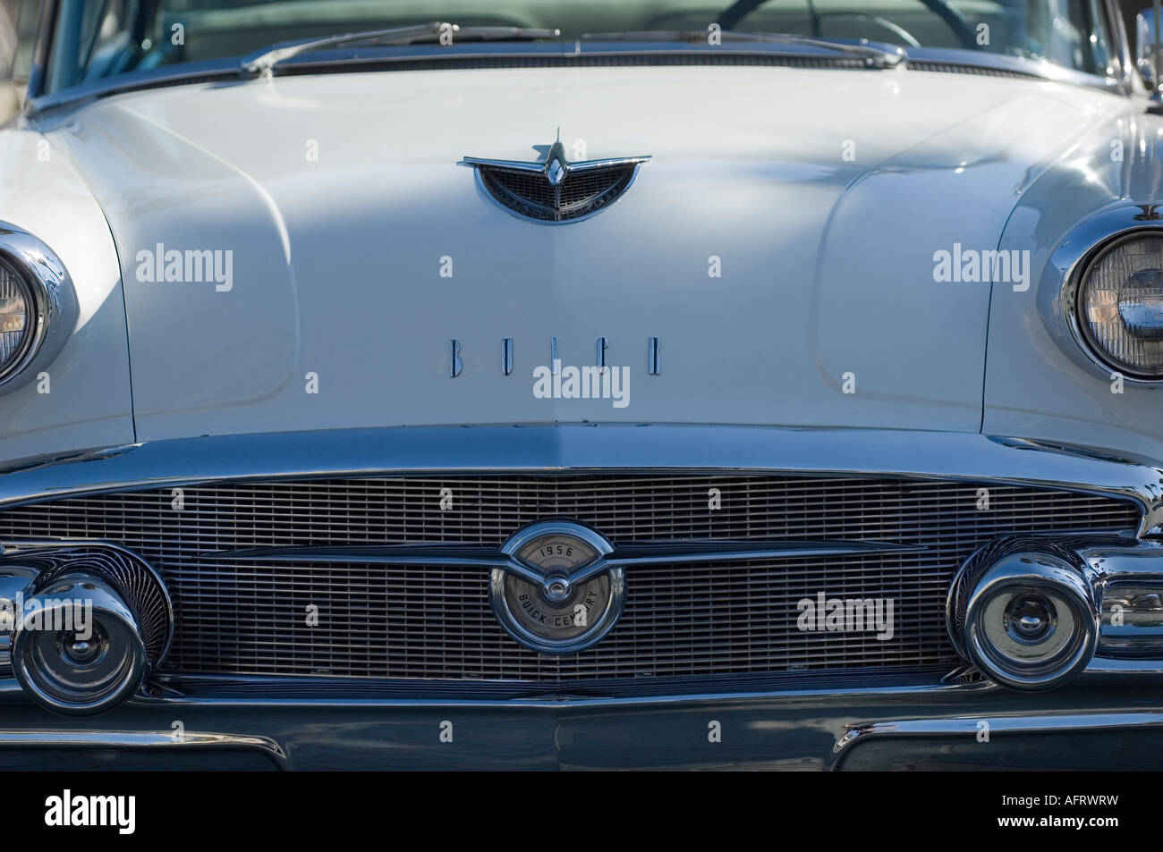 Front of a vintage Buick sedan automobile with chrome front Stock Photo ...