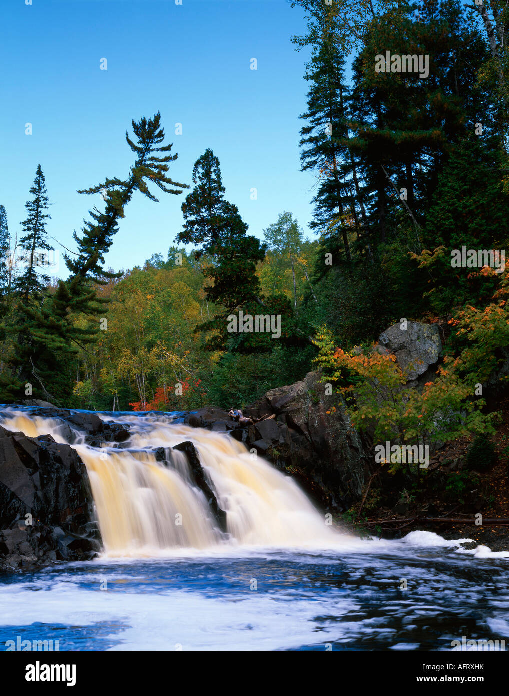 Waterfalls, Baptism River, Minnesota USA Stock Photo - Alamy
