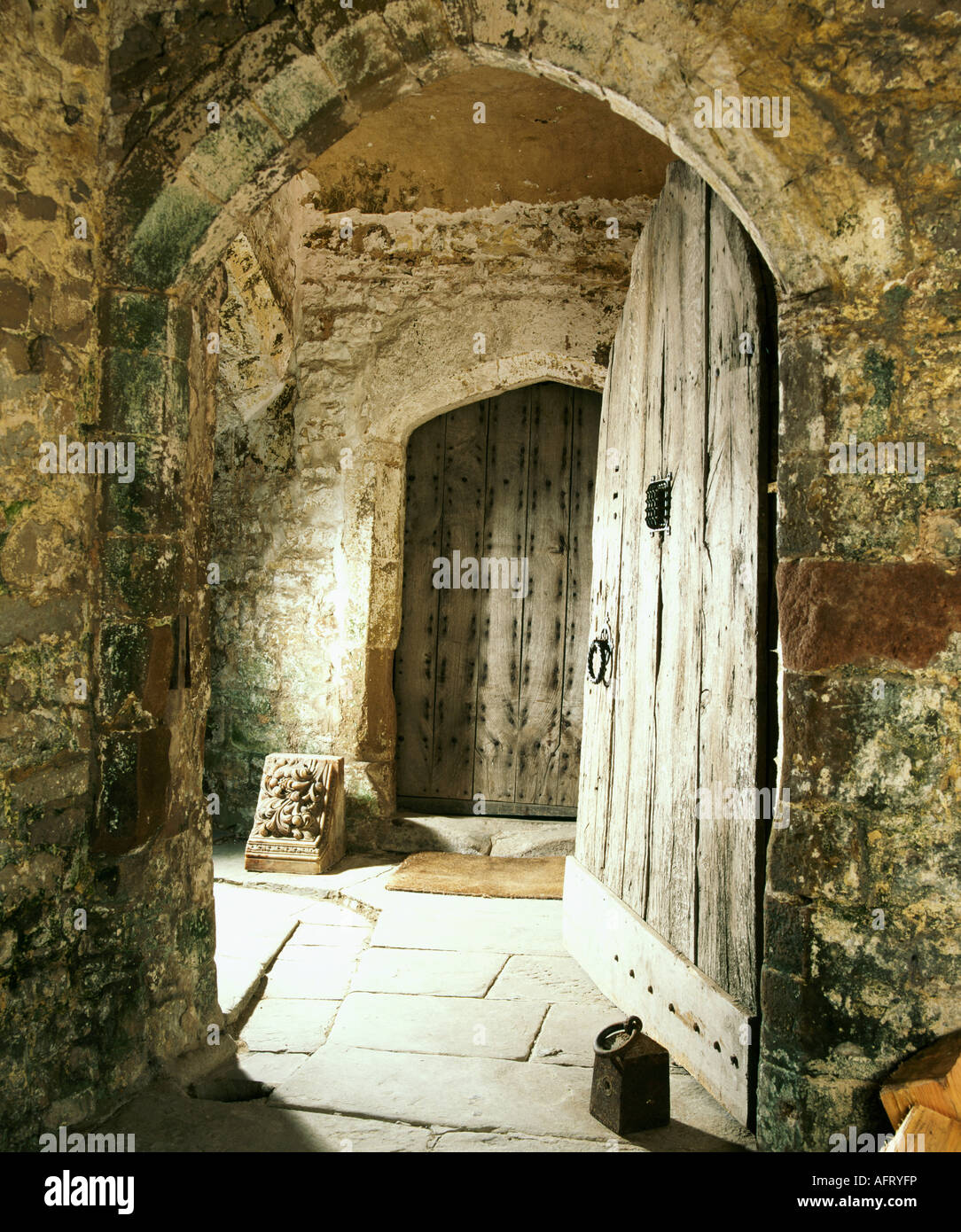 Castle Hallway With Door