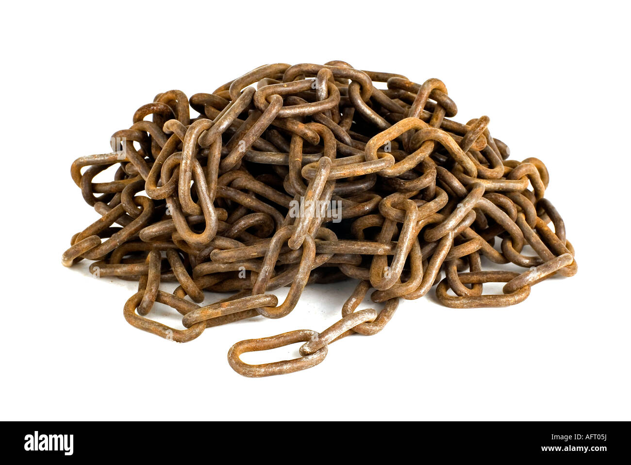 rusty chains on a white background Stock Photo - Alamy