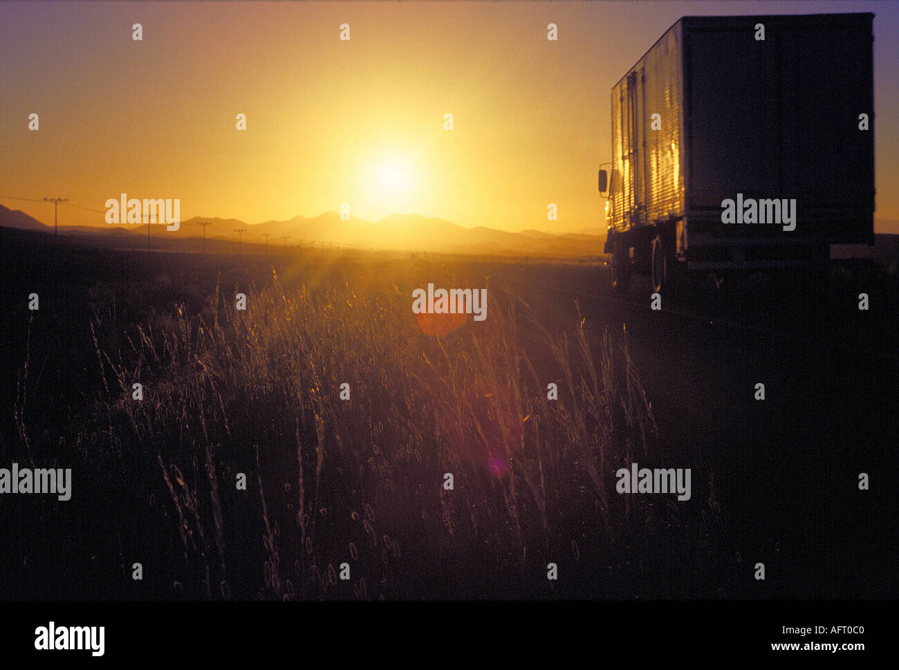 Truck on N1 Highway Laingsburg region Western Cape South Africa Stock ...