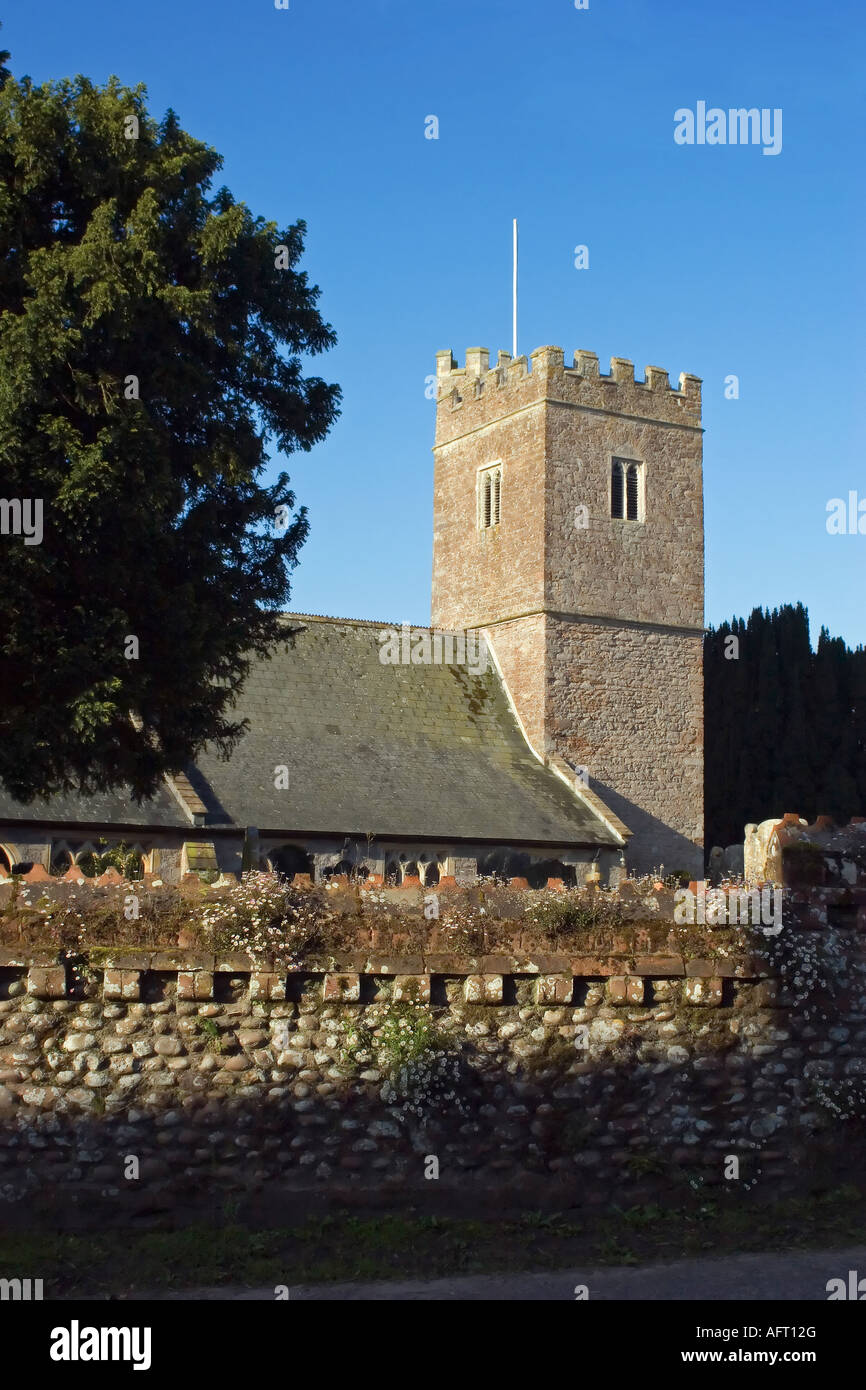 Church of St John the Baptist, Colaton Raleigh, Devon in portrait Stock ...
