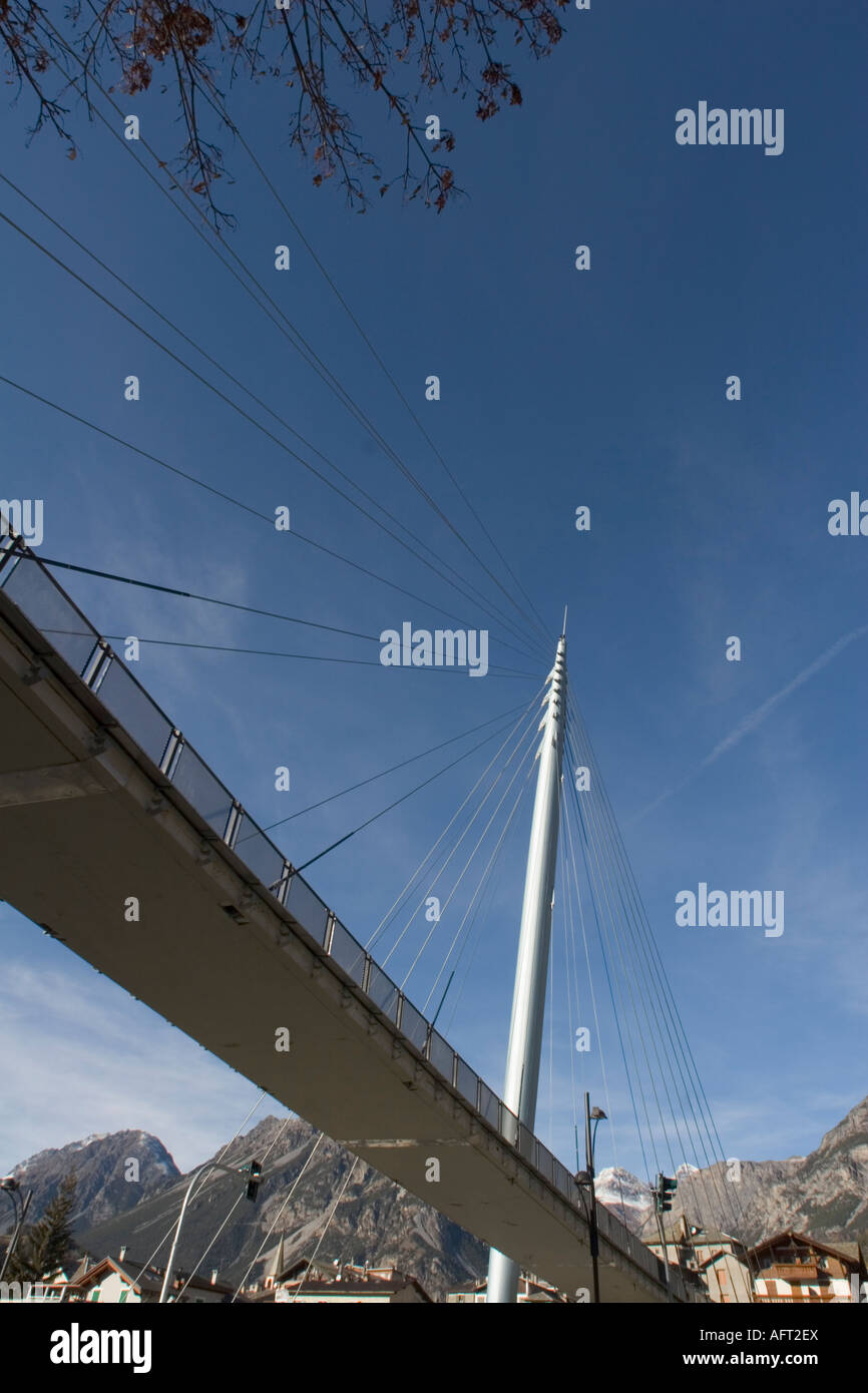 Suspension bridge in Bormio, Italy Stock Photo - Alamy
