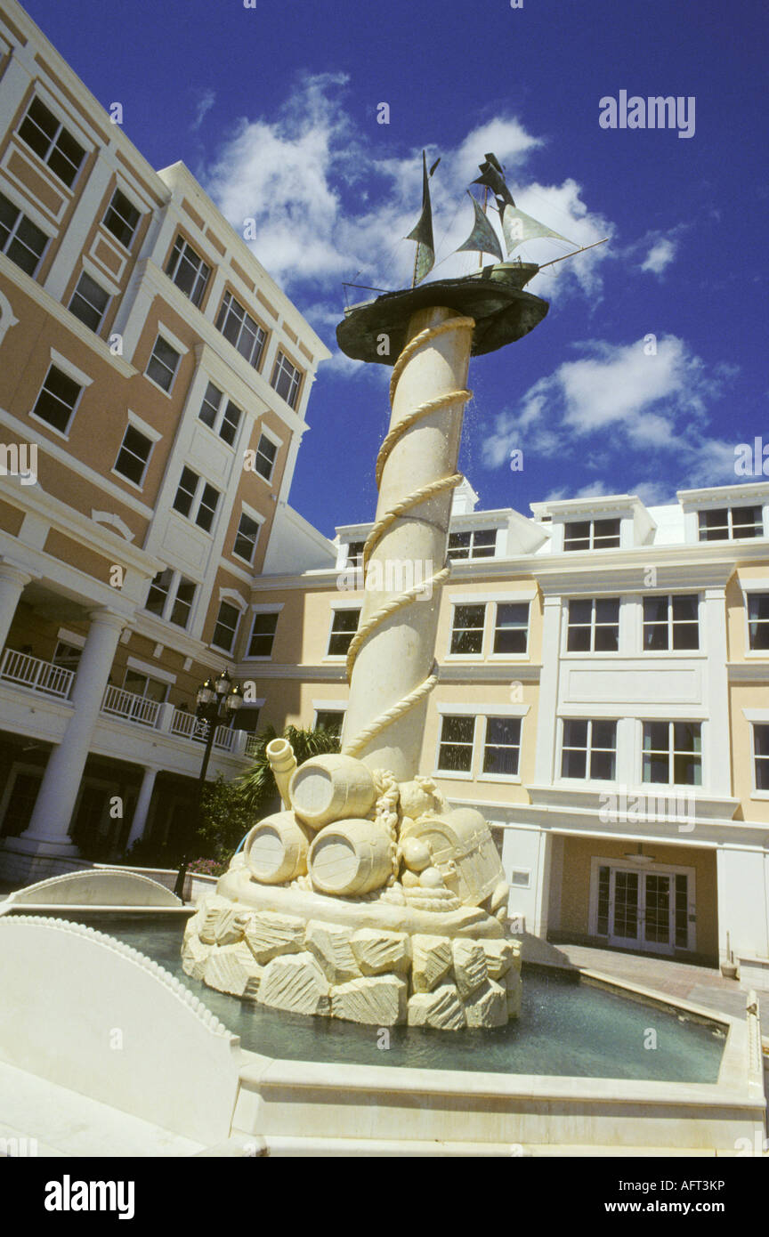 Hamilton Bermuda office building complex nautical fountain statue ...
