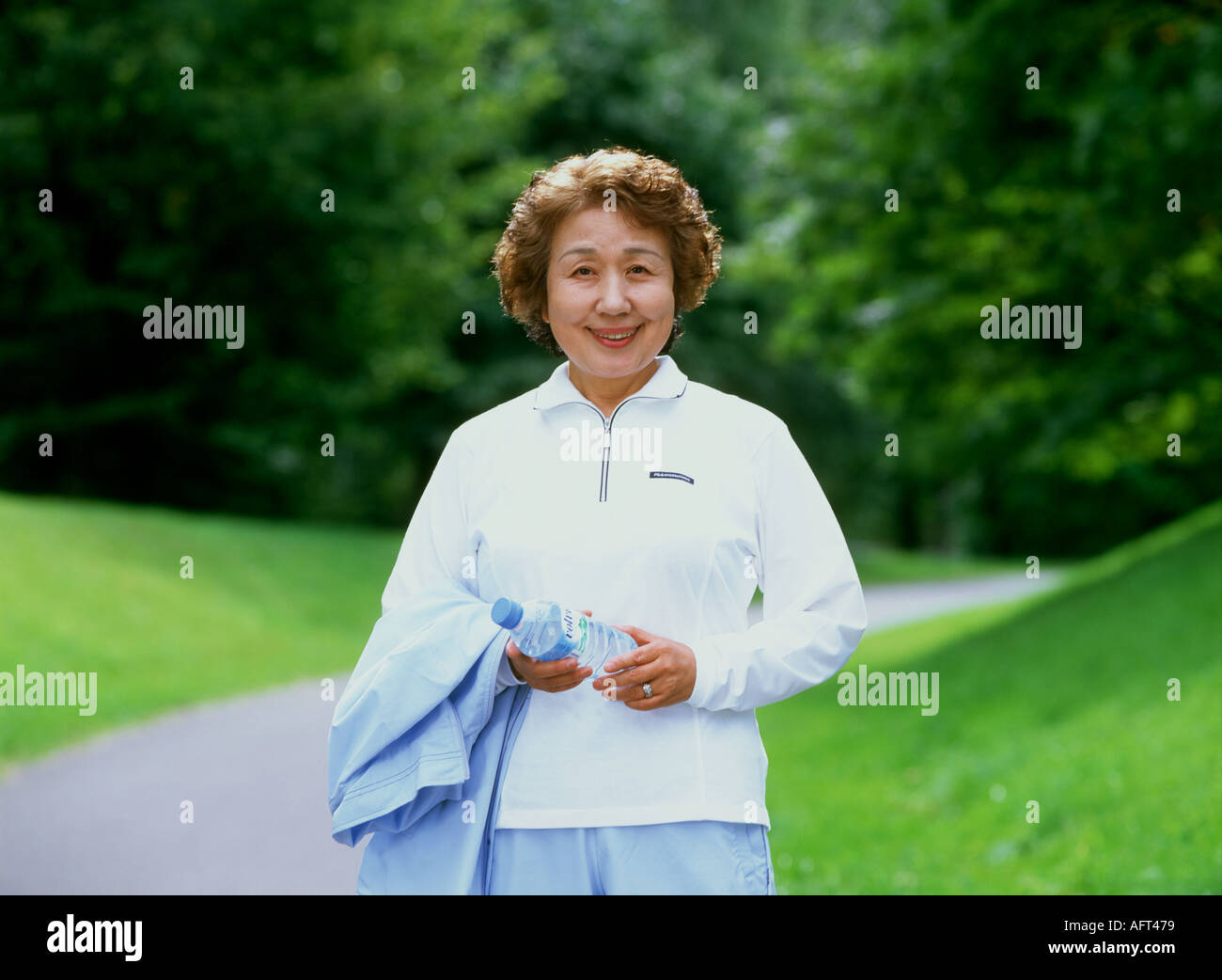 Elderly Woman in Fitness Wear Stock Photo - Alamy