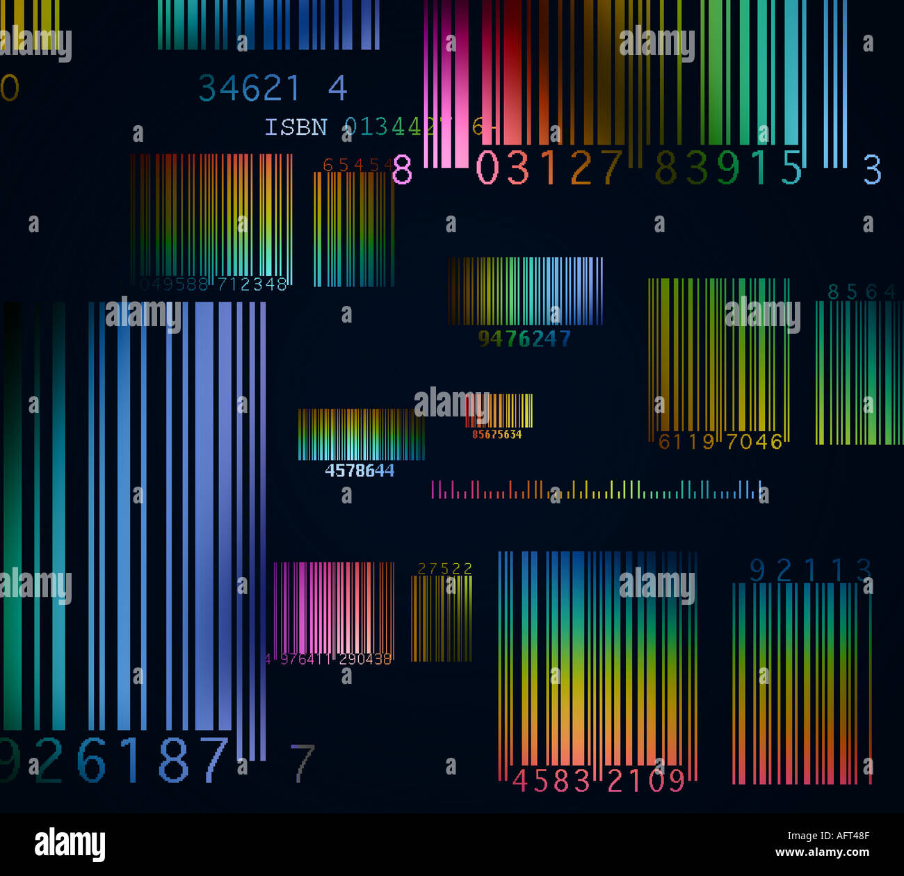 A shimmering collection of various bar code types Stock Photo - Alamy