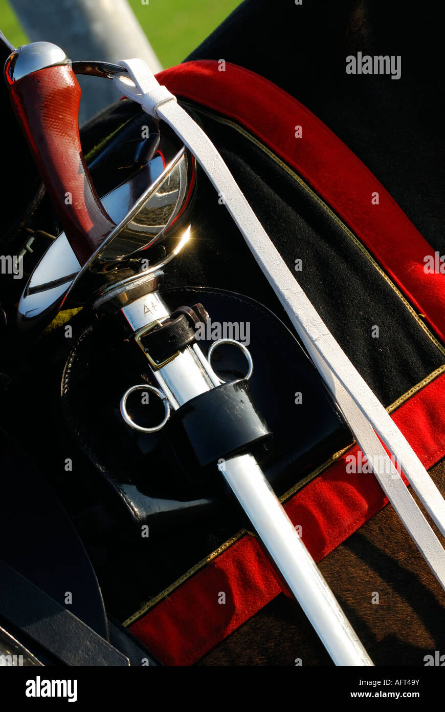 a royal artillery cavalryman's sword sabre or cutlass hanging from a ...