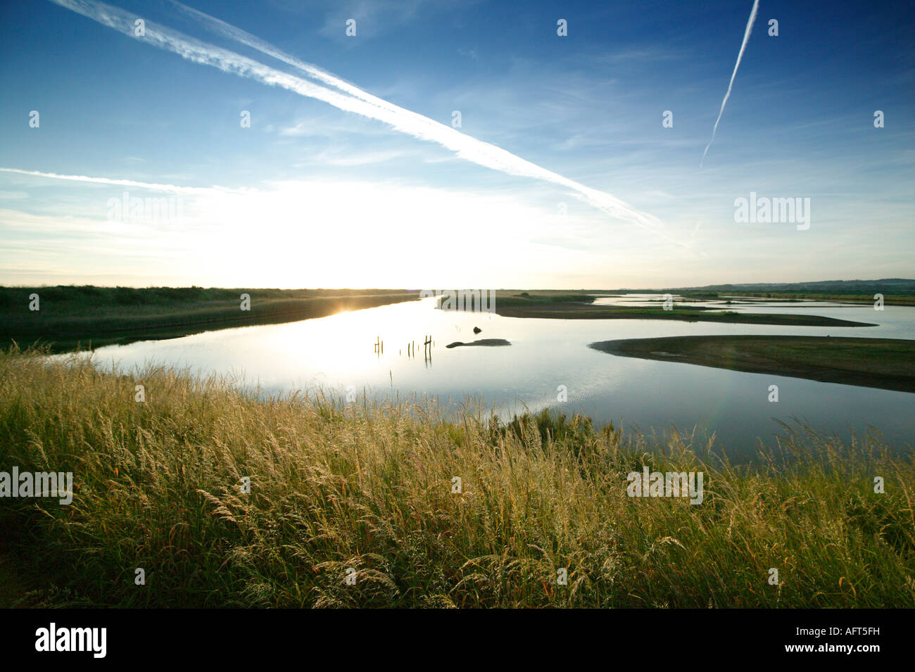 Dawn, Titchwell Marshes RSPB Reserve, Norfolk, UK Stock Photo - Alamy
