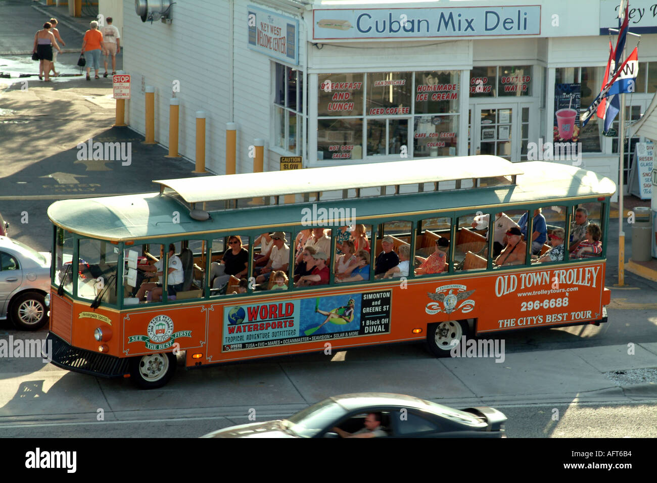 Key West The Keys Southern Florida fl USA Old Town Trolley Stock Photo ...