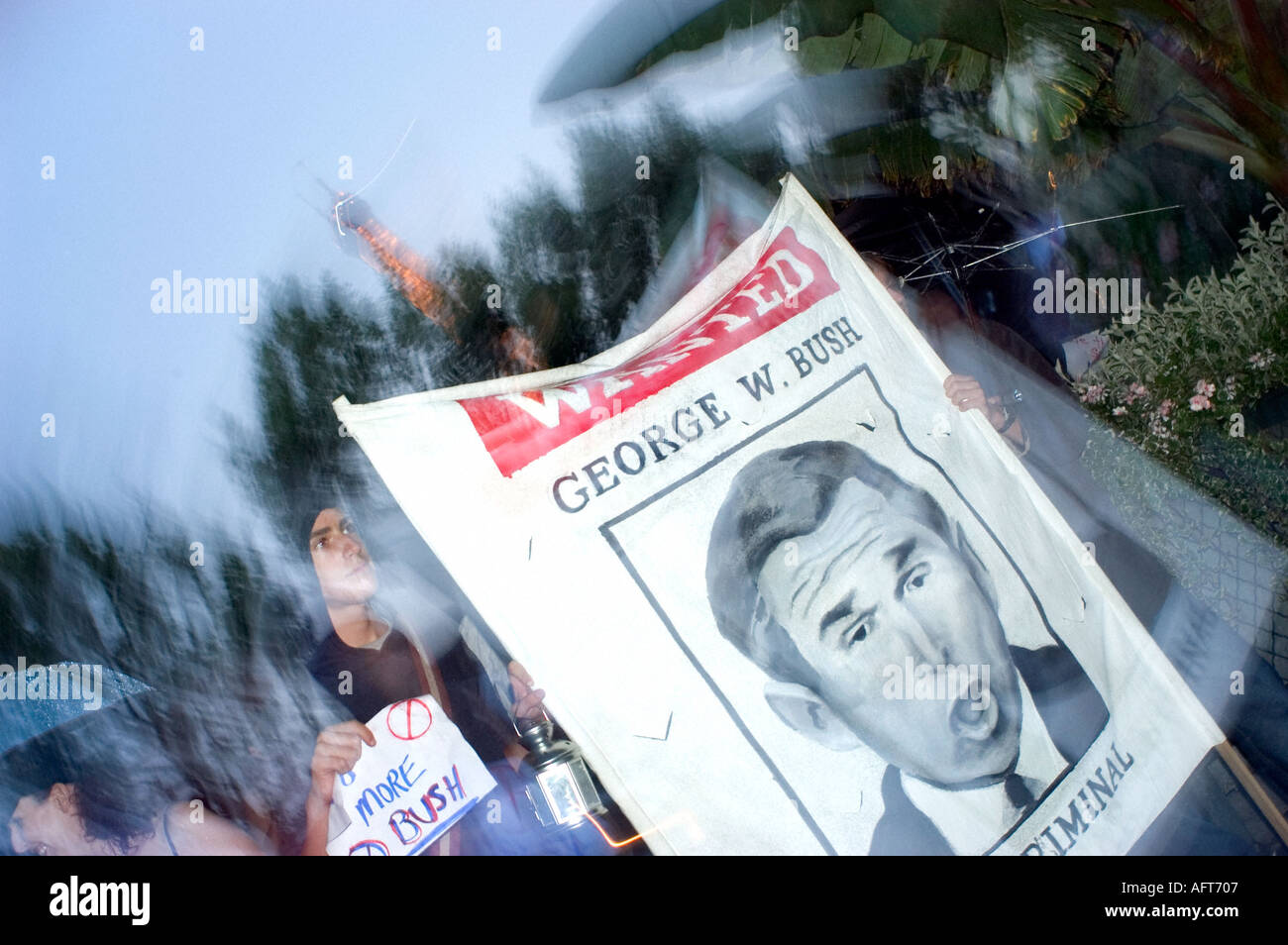 Paris FRANCE, Teens Holding Sign in "Anti Bush Demonstration" by ...