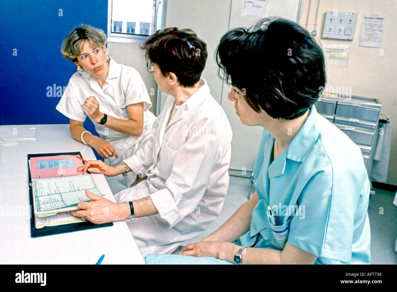 PARIS France, Group Female Nurses Meeting in French Hospital Staff ...