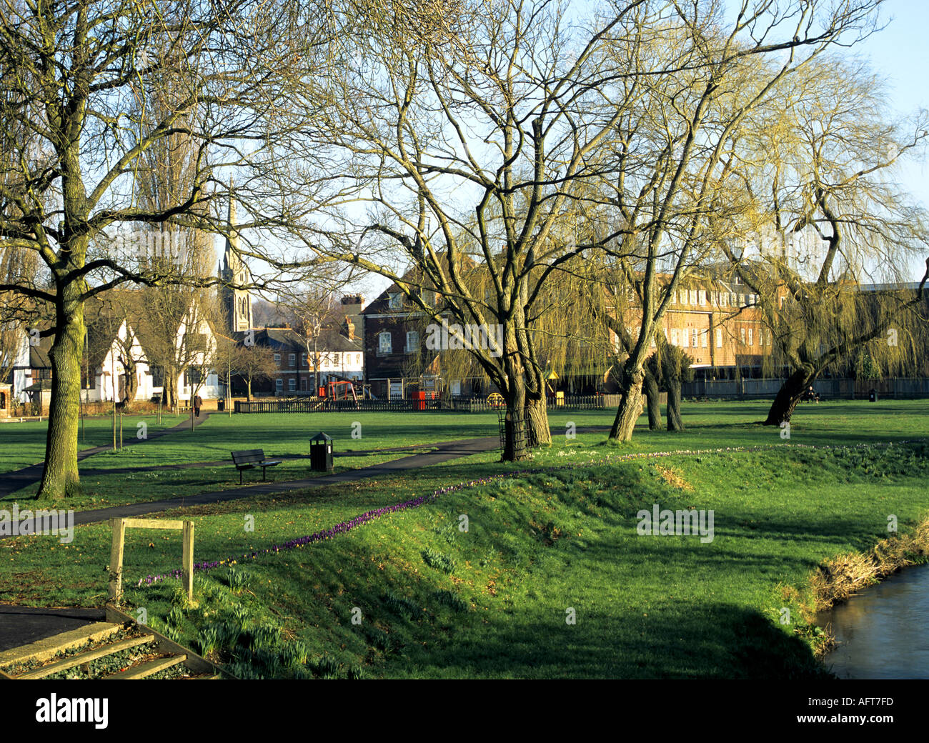 FARNHAM SURREY UK February Looking across Gostrey Meadows from the ...