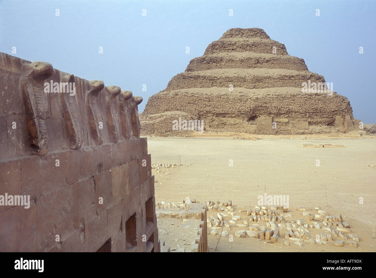 Snake Carvings in Front of The Step Pyramid of Saqqara Stock Photo - Alamy