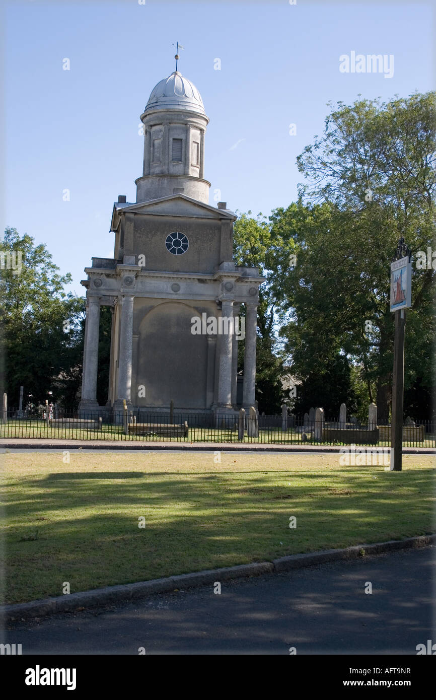 Portrait shot of the right hand remaining tower of Mistley church built ...