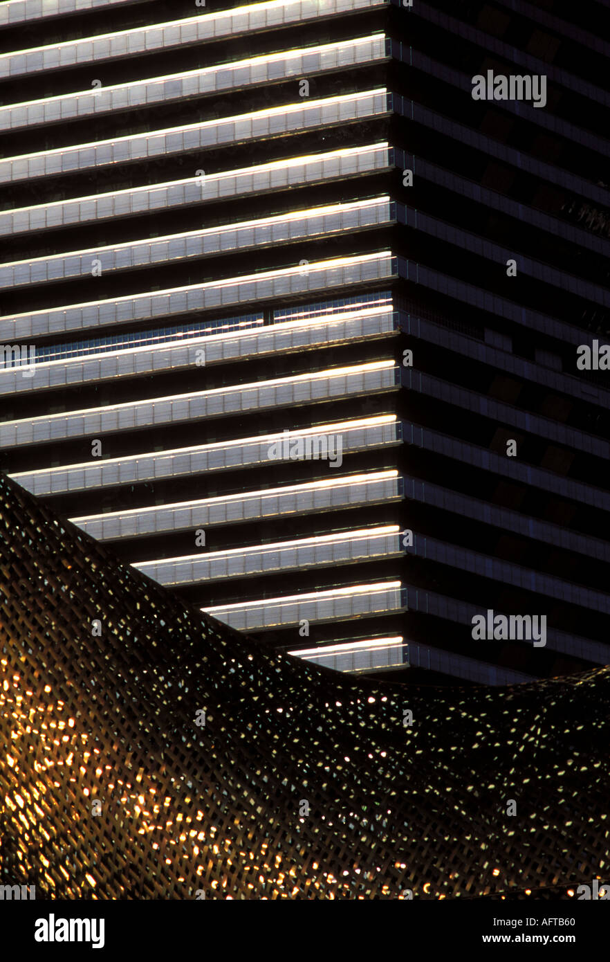 Abstract Frank Gehry s fish sculpture Peix against skyscraper Barcelona ...