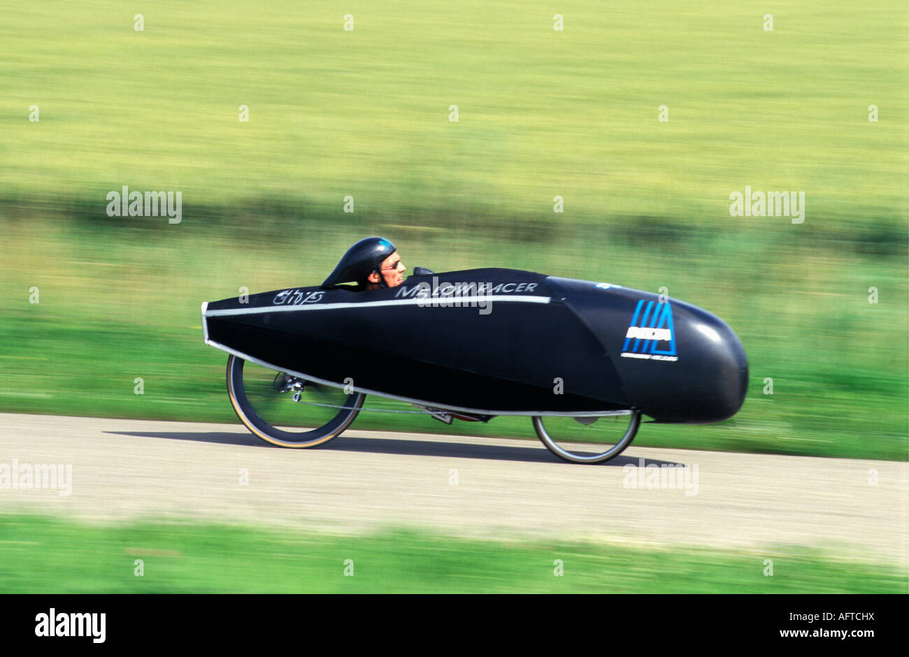 Netherlands Breezand Young man in M5 low racer Stock Photo - Alamy