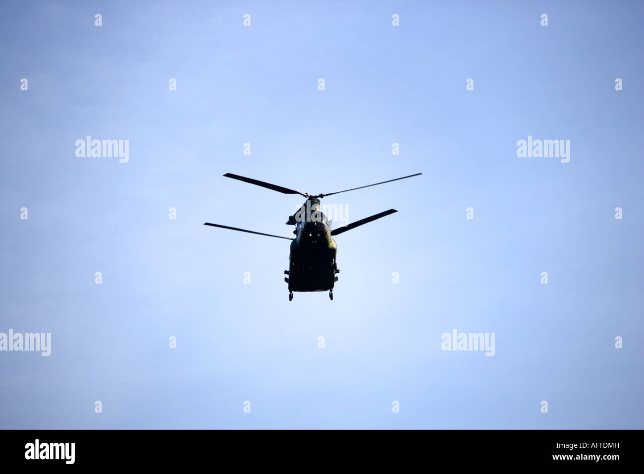 Front View Of Chinook Helicopter In Blue Sky Stock Photo - Alamy