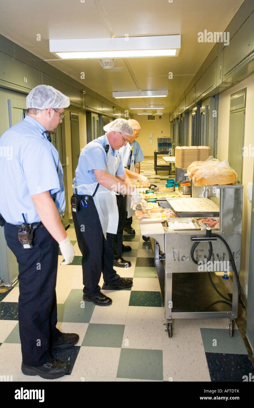 Staff serving lunch in the segregation unit. Maximum security prison ...