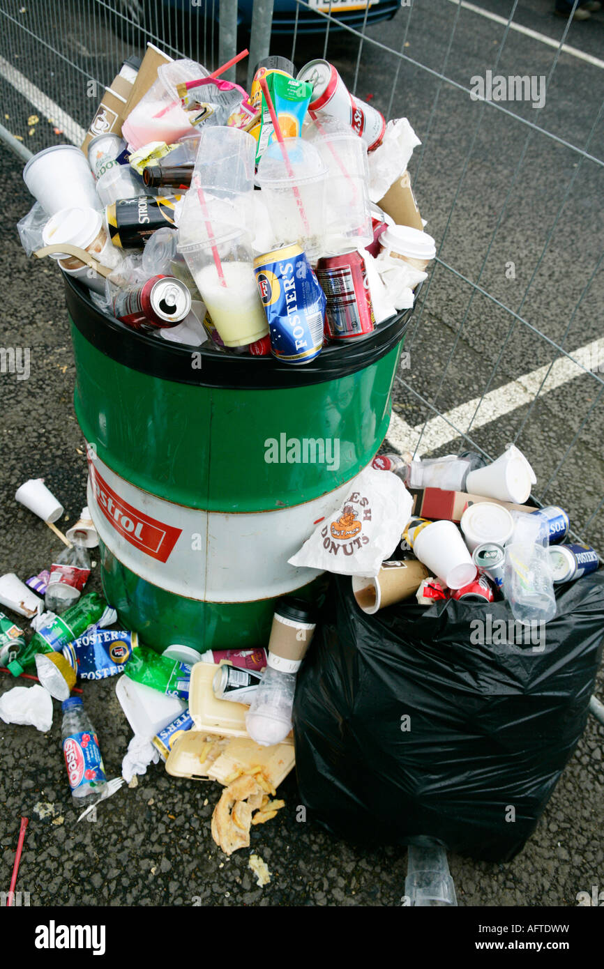 Overflowing Bin and Bin Bag Stock Photo - Alamy