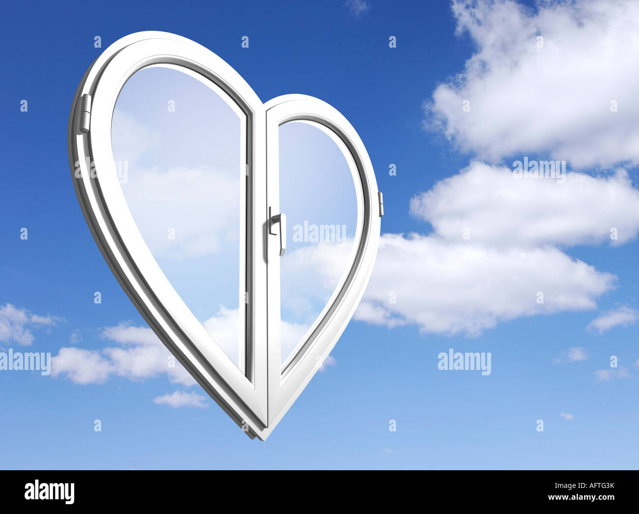 Heart shaped PVC window conceptual illustration Stock Photo - Alamy