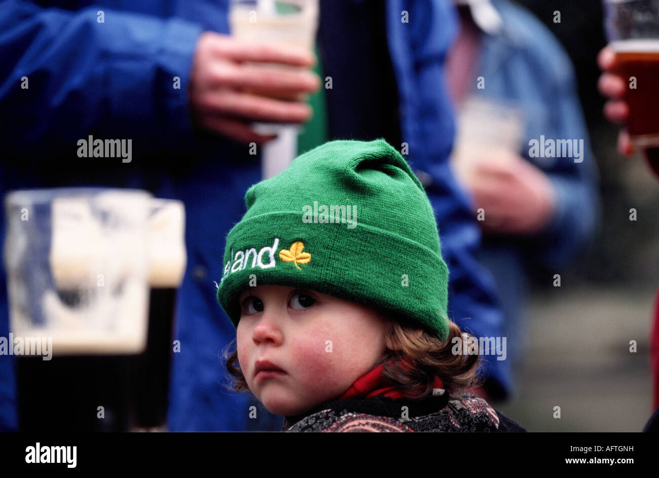 Baby girl wearing an Irish hat Dublin Stock Photo - Alamy