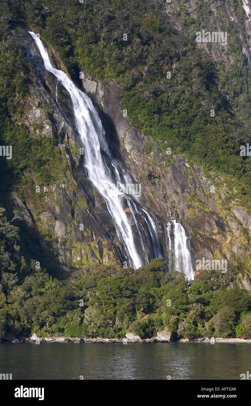 Milford sound waterfall hi-res stock photography and images - Alamy