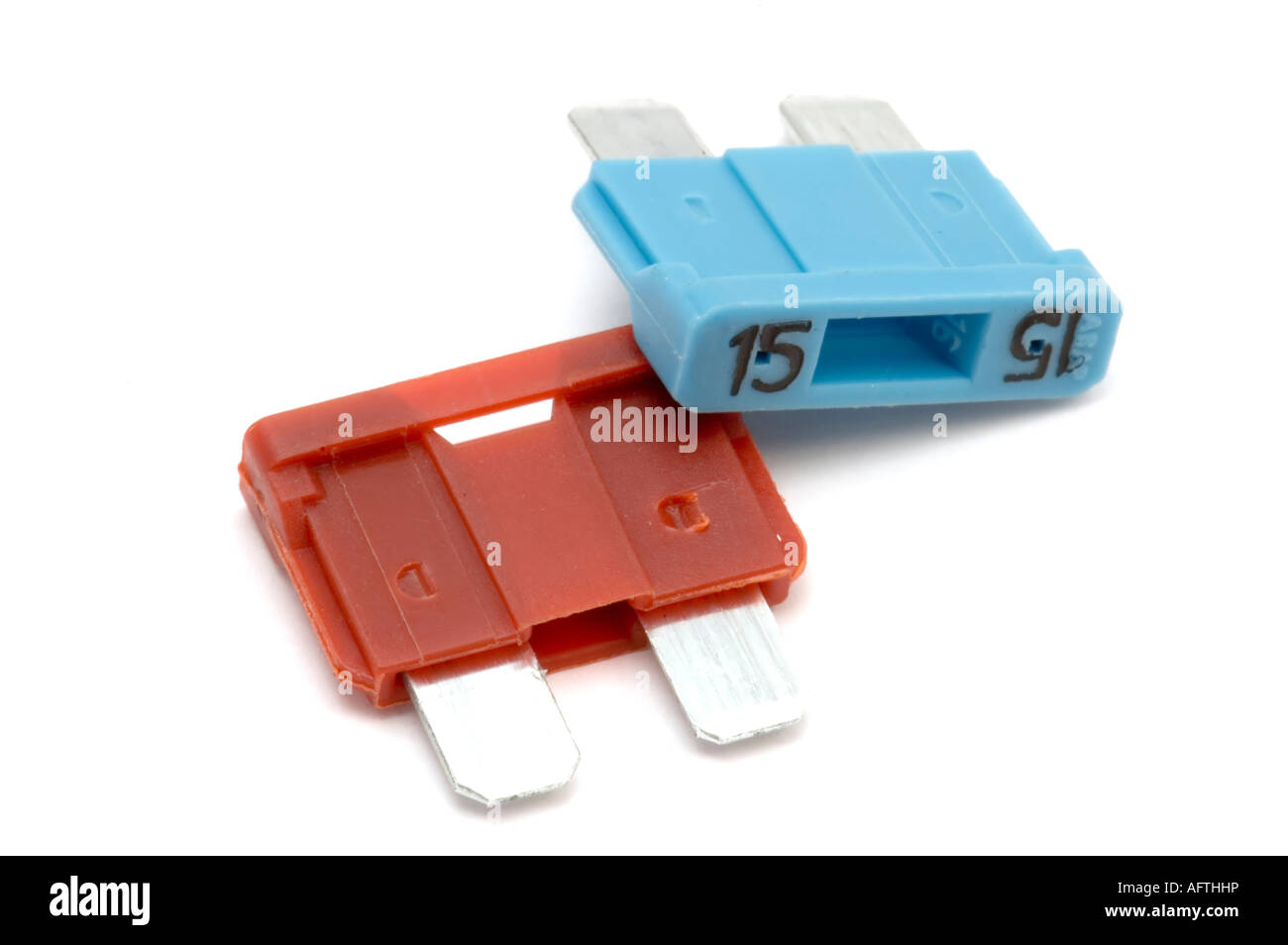 series object on white safety fuse Stock Photo - Alamy