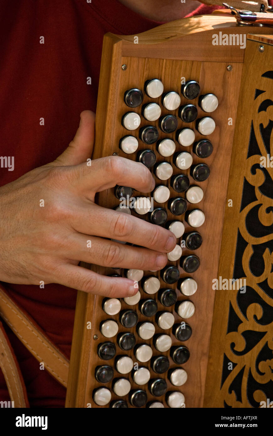 Musician playing accordion Stock Photo - Alamy