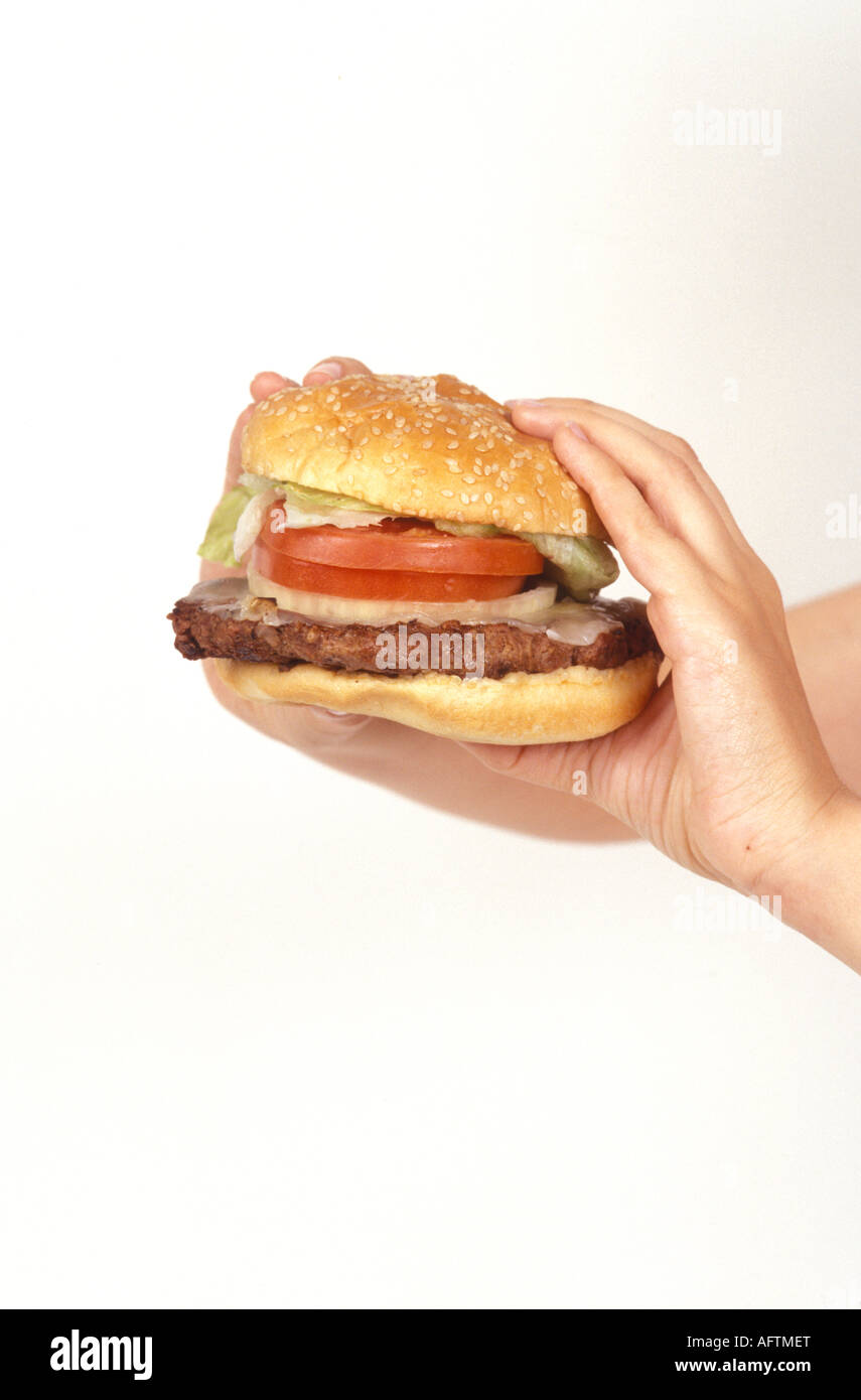 Hamburger, close up Stock Photo - Alamy