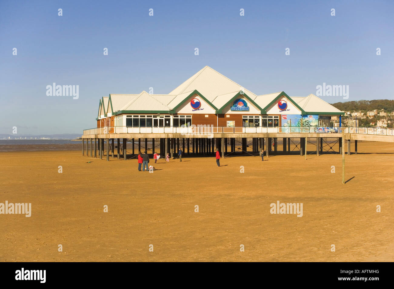 weston super mare beach seashore somerset england uk Stock Photo - Alamy