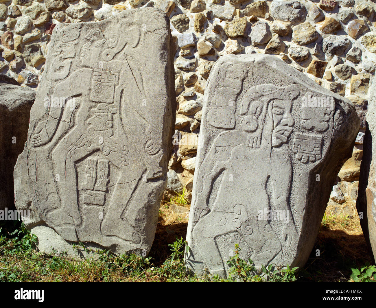 The Dancing Stones at Monte Alban Stock Photo - Alamy
