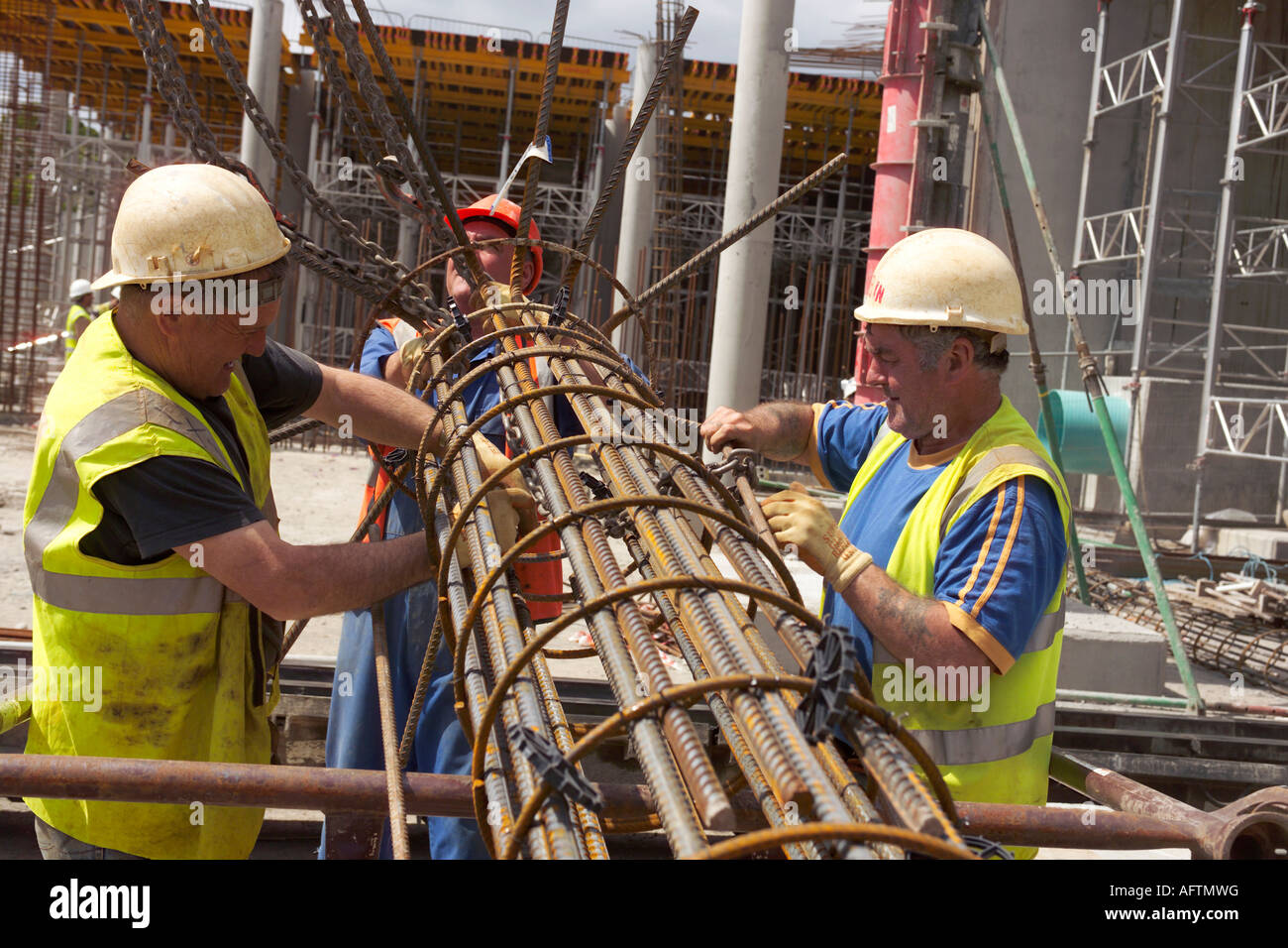 Men Working on Construction Site, Scotland Stock Photo - Alamy