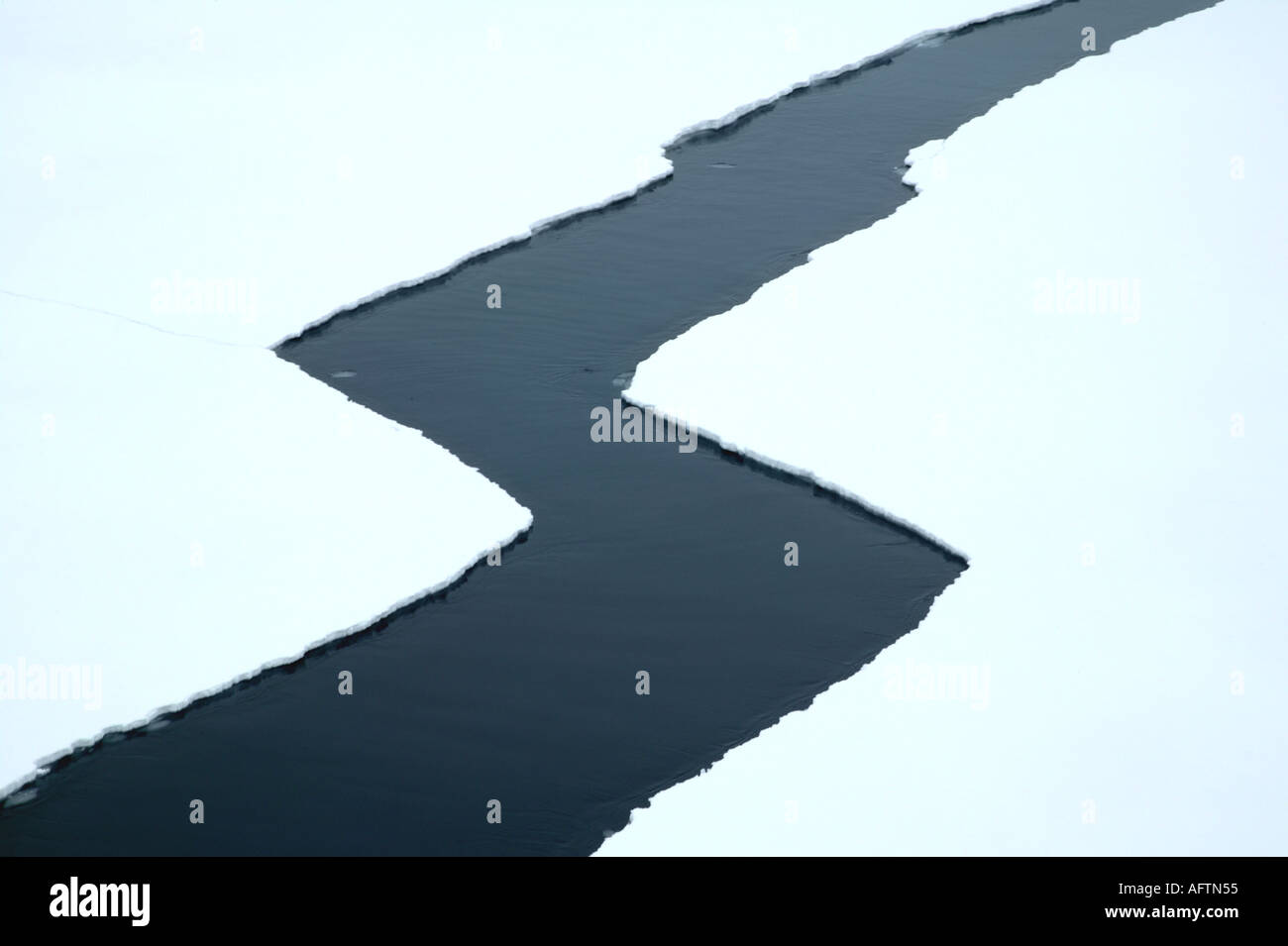 Large jagged gap in sea ice as crack widens Weddell Sea Antarctica ...