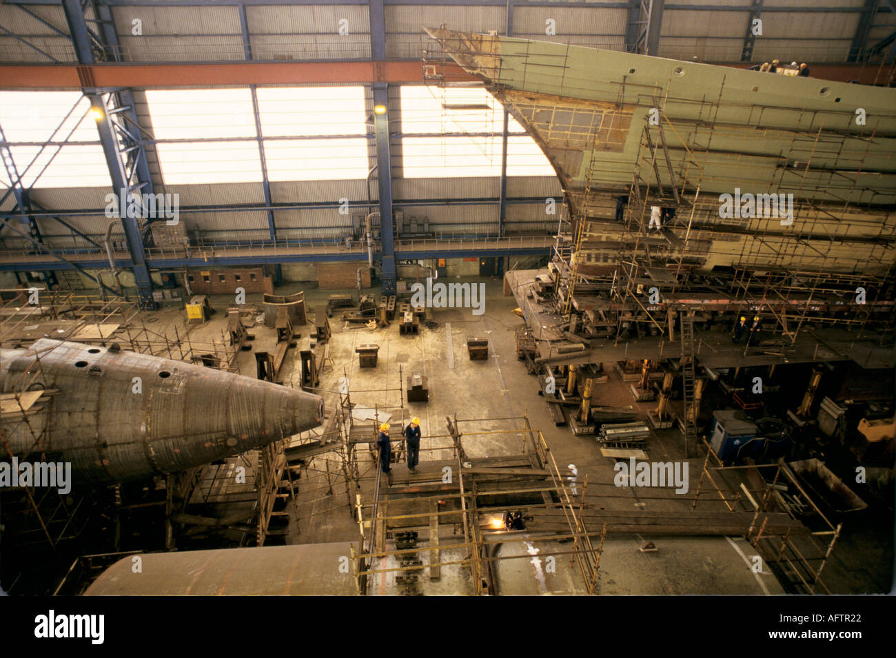 Shipbuilding Barrow in Furness 1980s UK. Vickers Shipbuilding and ...