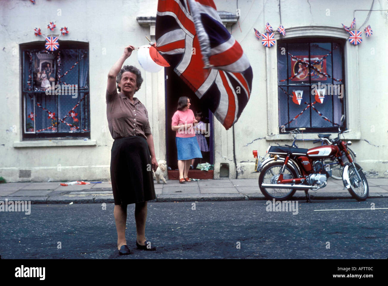 Hanging union jack bunting hi-res stock photography and images - Alamy