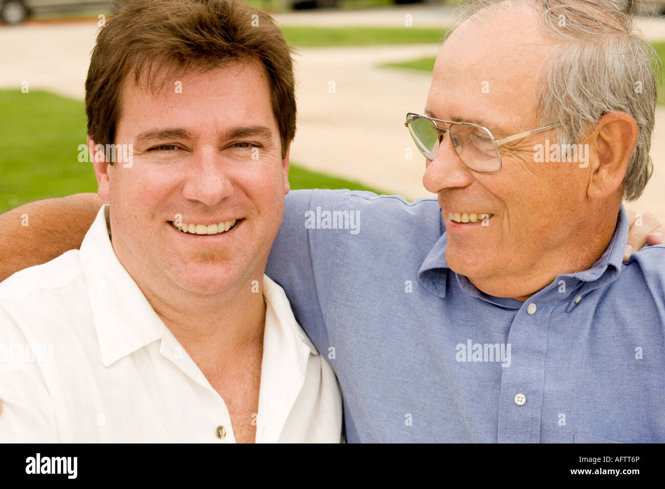 Son and older father skin hi-res stock photography and images - Alamy