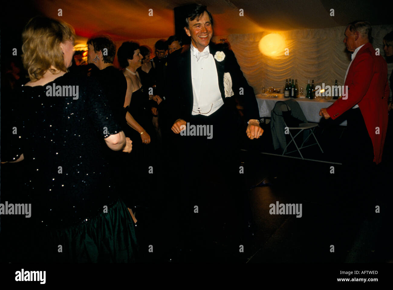 Hunt Ball older man dancing group people enjoying themselves ...