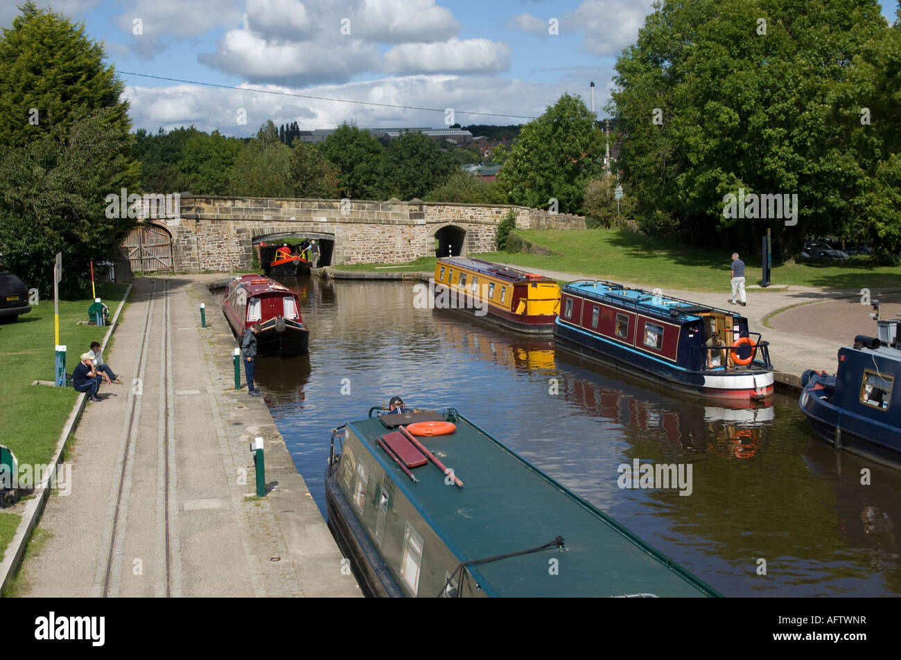 Trevor Basin Llangollen canal Froncysyllte Flintshire north wales UK ...