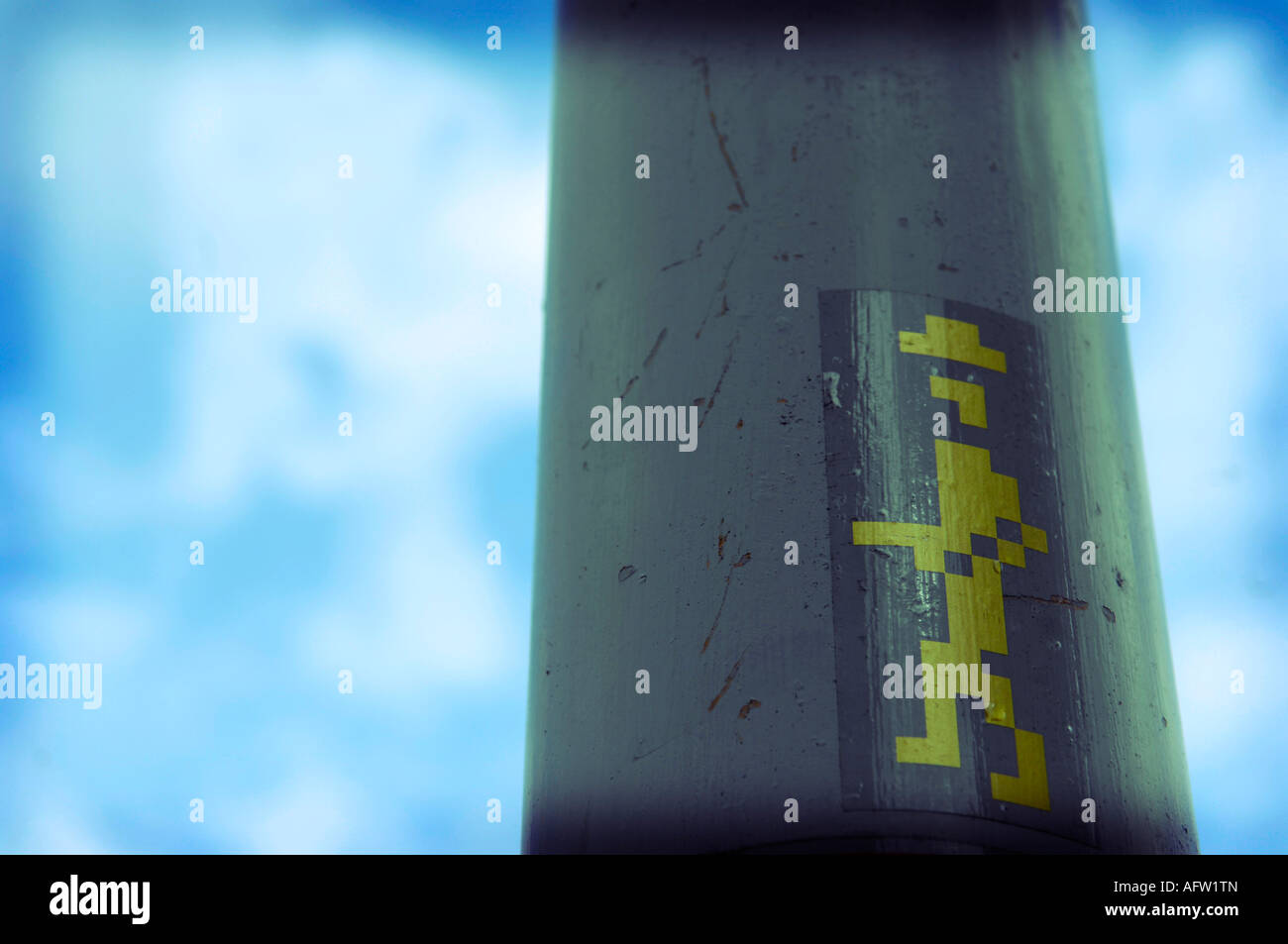 yellow sticker art Stock Photo - Alamy