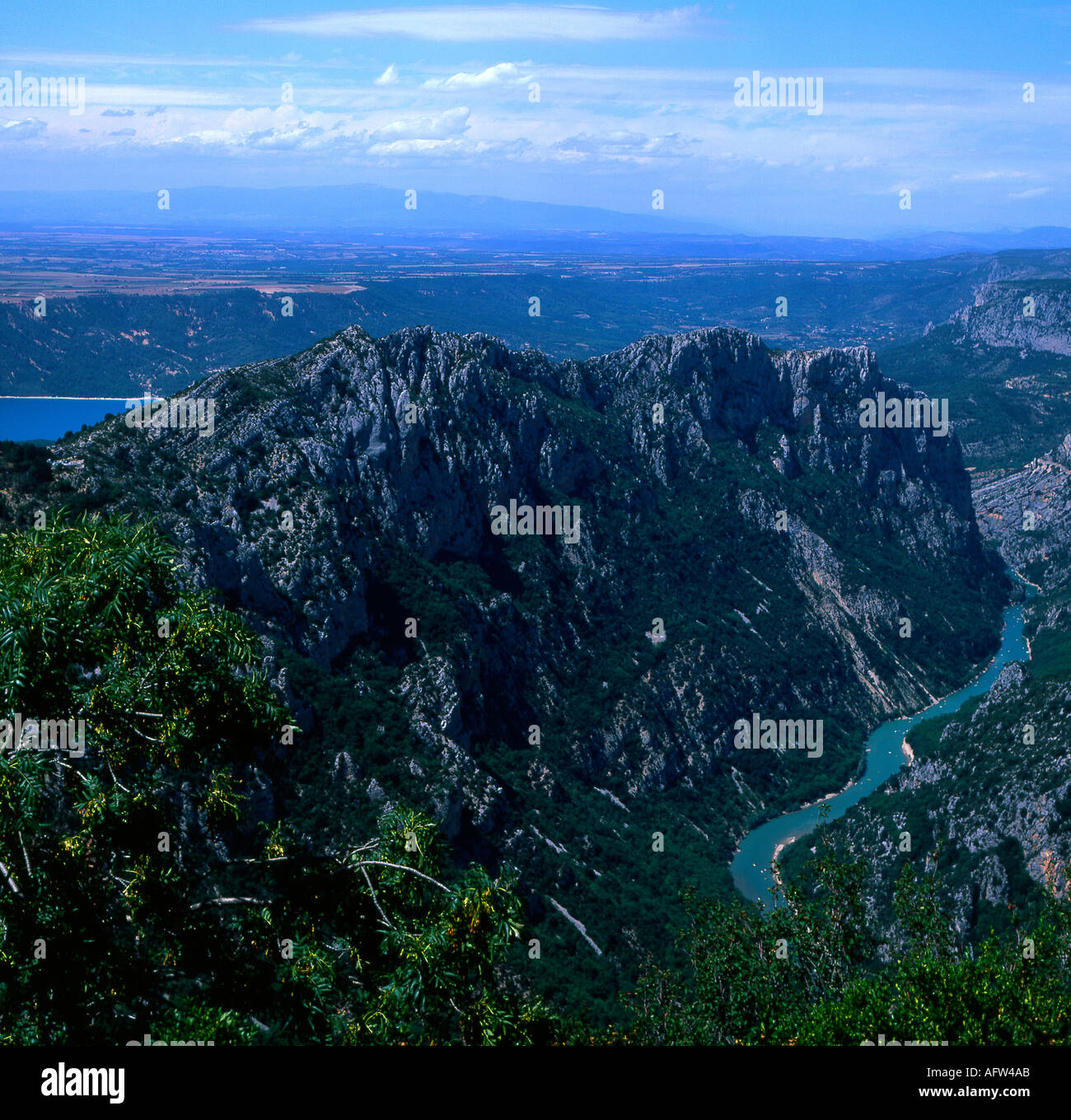 View to Lac de Sainte Croix from Grand Canyon du Verdon France Stock ...