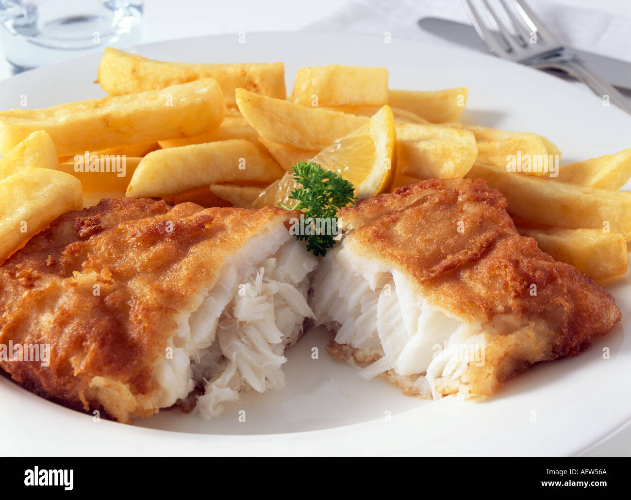 Cod and chips Stock Photo - Alamy
