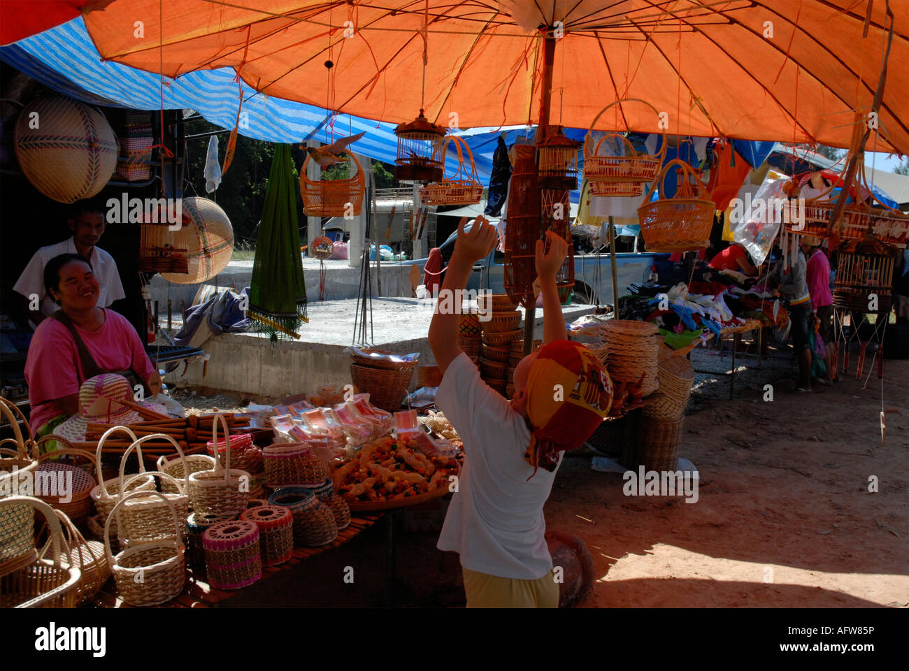 Basket stall, Thailand, South East Asia Stock Photo - Alamy