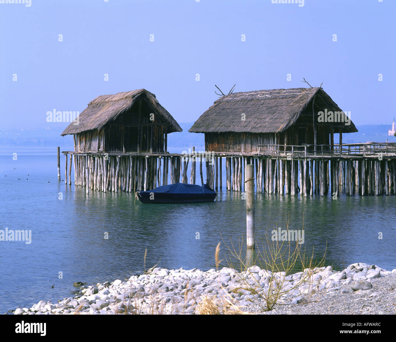 aeon, architecture / buildings, lake dwellings, reconstruction of lake ...
