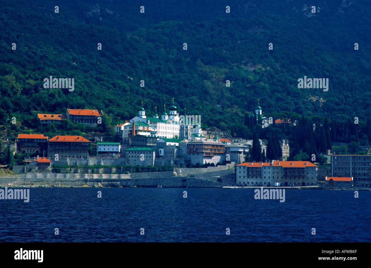 The Russian Monastery of Panteleimon Mount Athos Halkidiki Greece Stock ...
