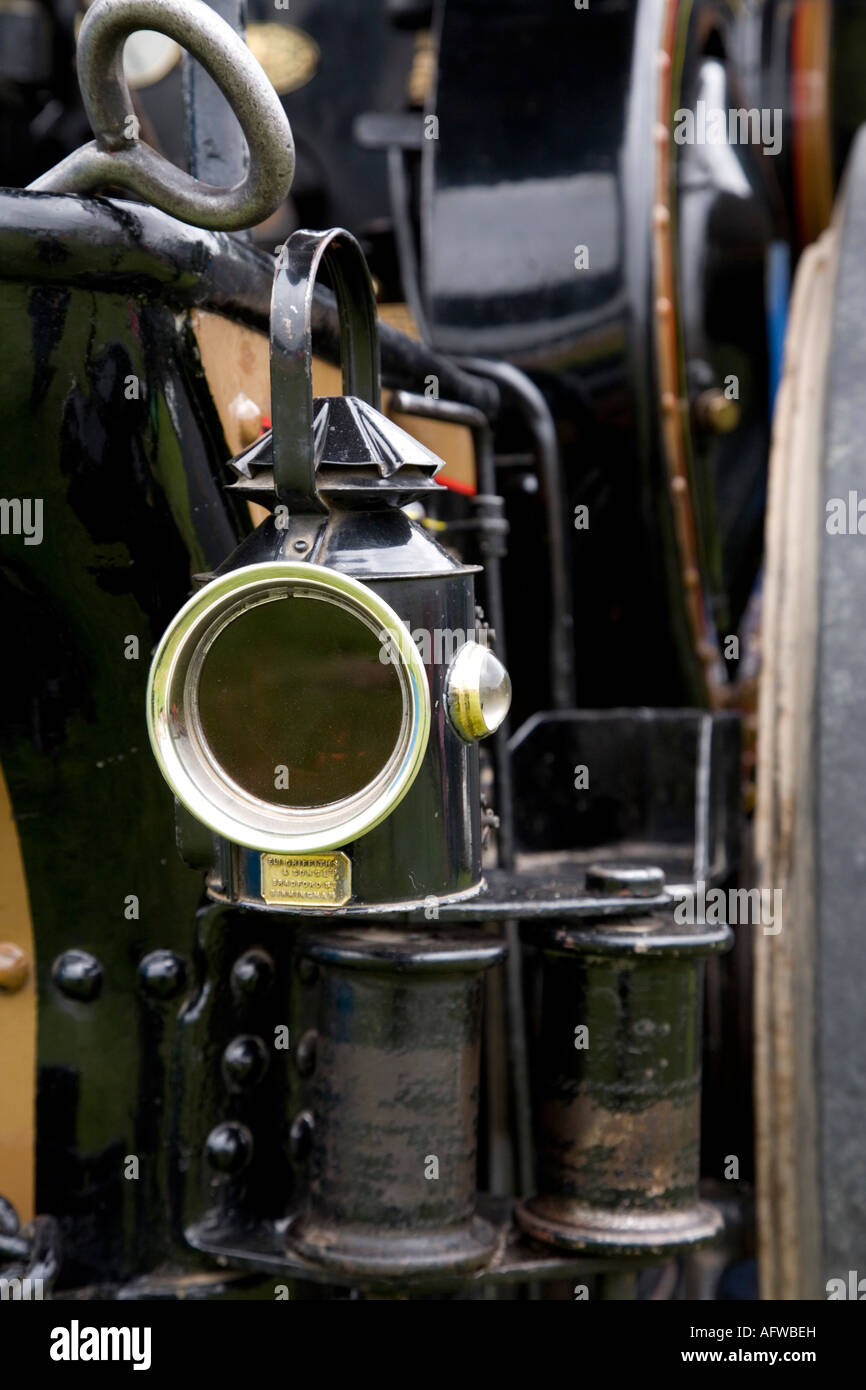 A coach lamp hanging from a traction steam engine Stock Photo - Alamy